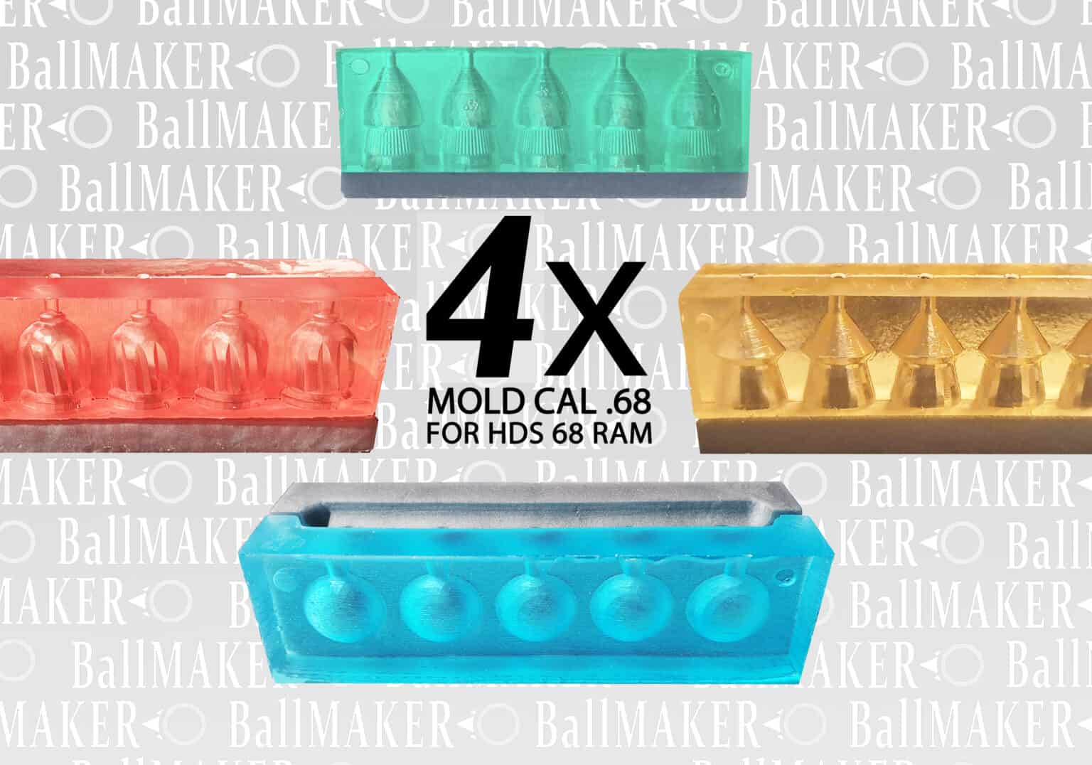 4x BallMaker Mold for making Balls & Slugs cal .68 + RAIL GRATIS ...